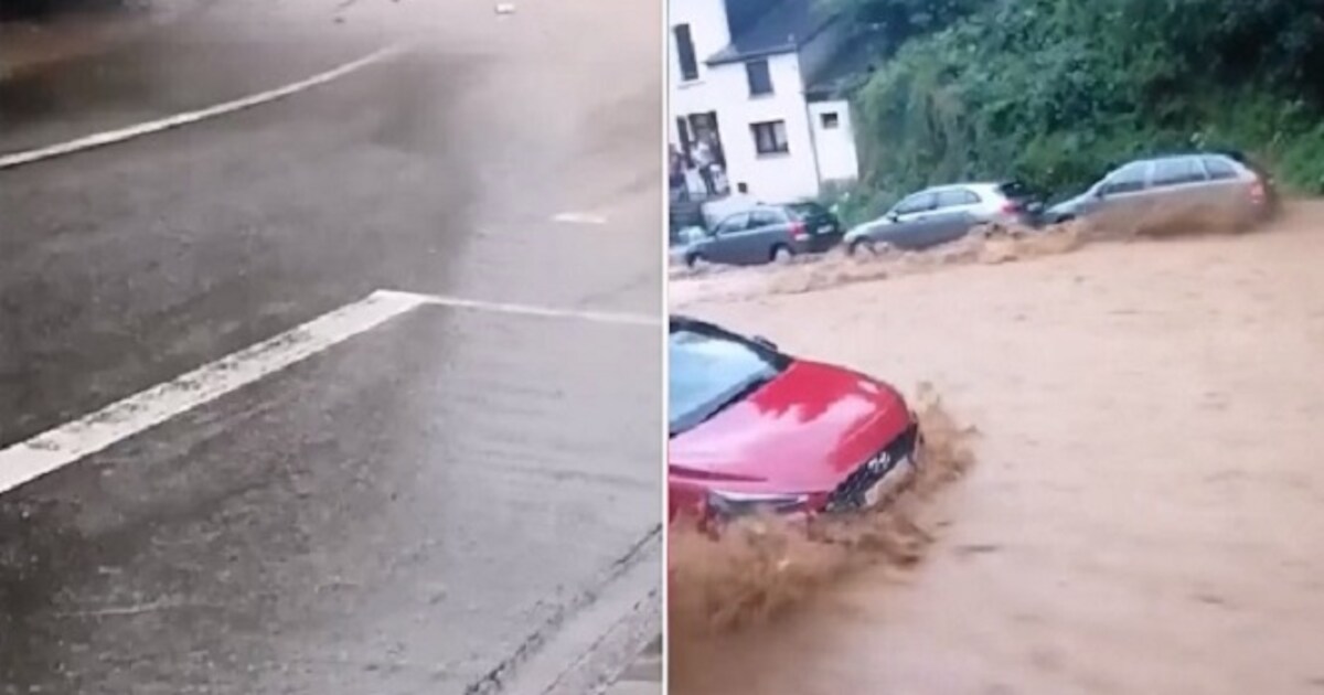 Verbijsterende beelden uit Dinant: dit is hét moment waarop straat in ...