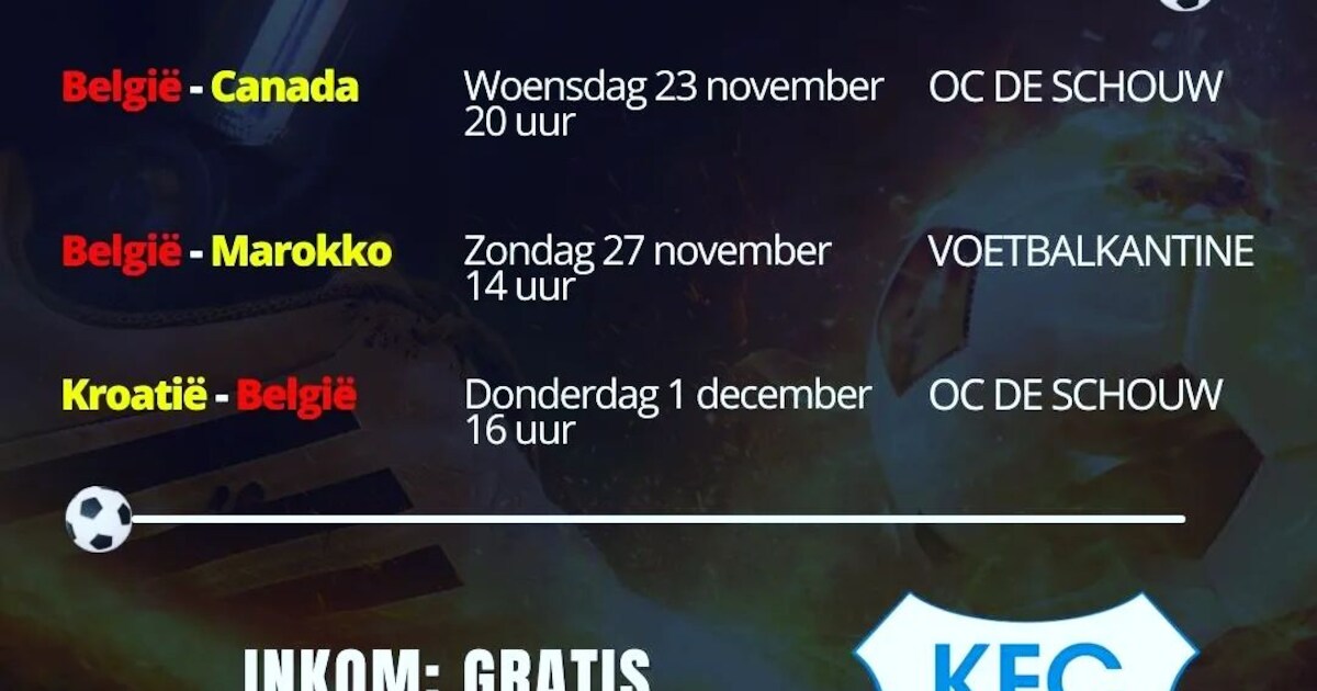 KFC Lichtervelde vertoont matchen van Rode Duivels in OC De Schouw ...