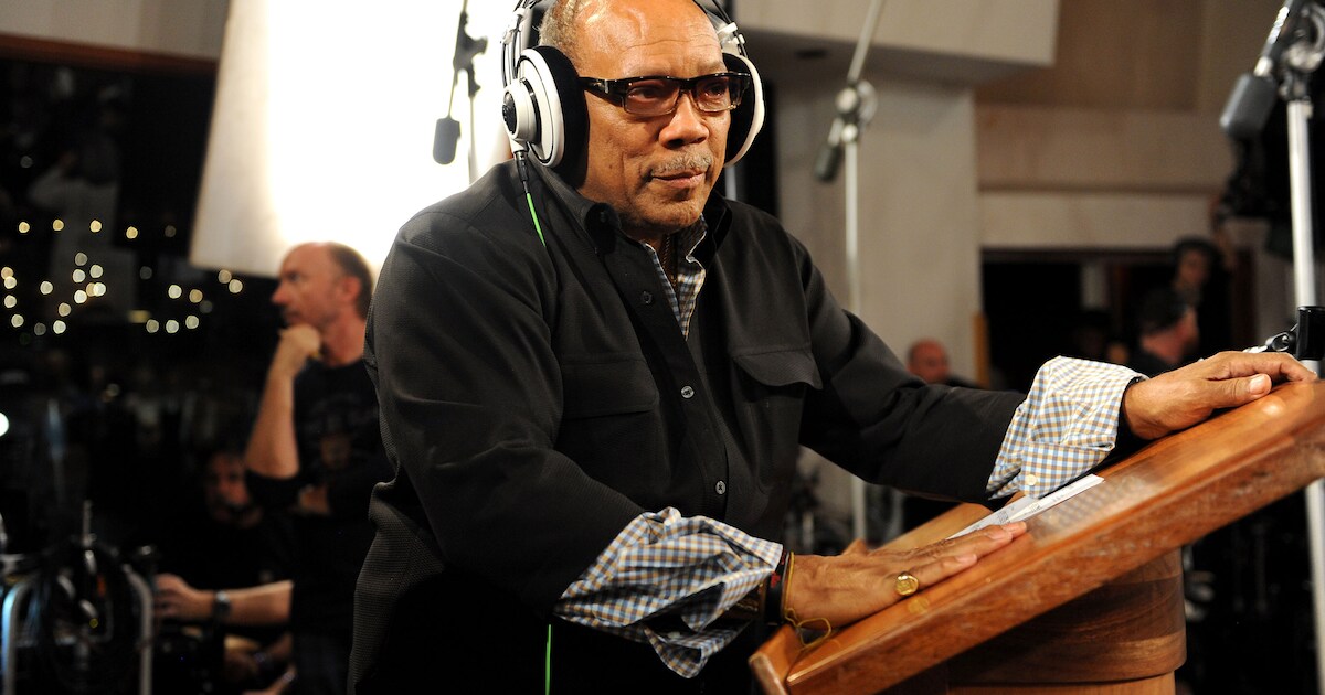 Muziekproducer Quincy Jones, die met Michael Jackson en Frank Sinatra ...