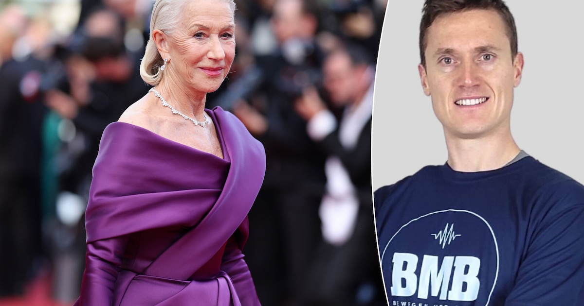 Amper 12 minuten en zonder gewichten: zo komt actrice Helen Mirren (79 ...