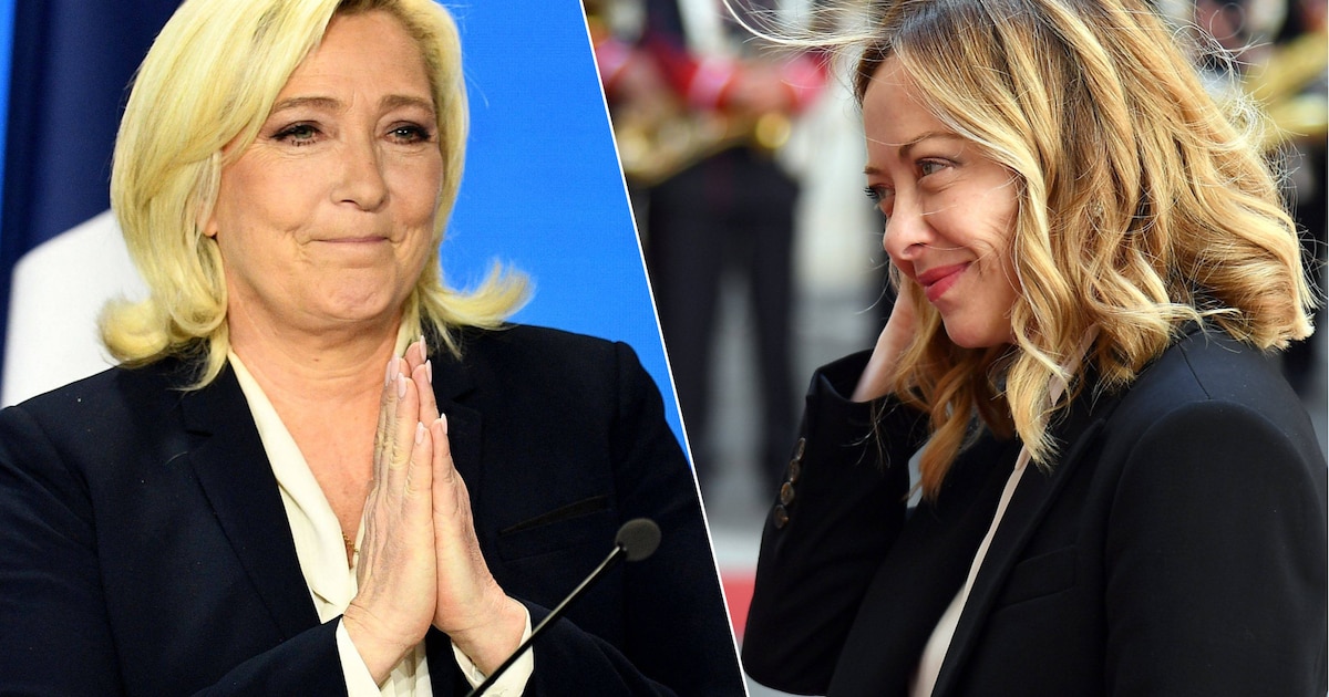 “Kans niet laten liggen” Vormen Le Pen en Meloni binnenkort ex­treem ...