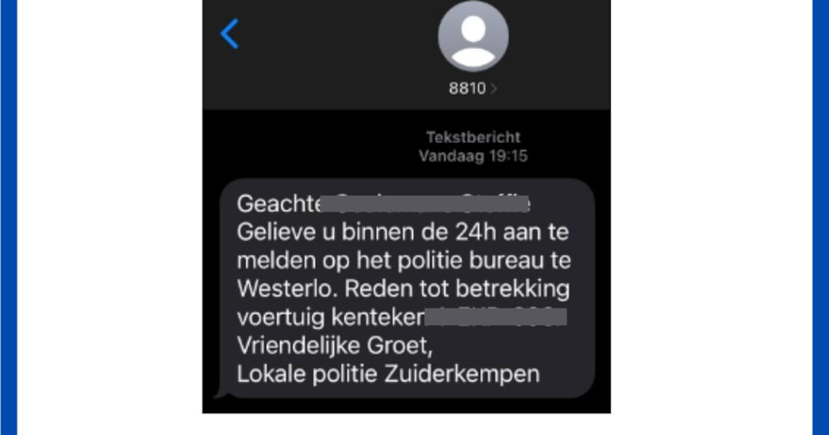 Politie waarschuwt voor valse sms-berichten om zich op politiekantoor ...