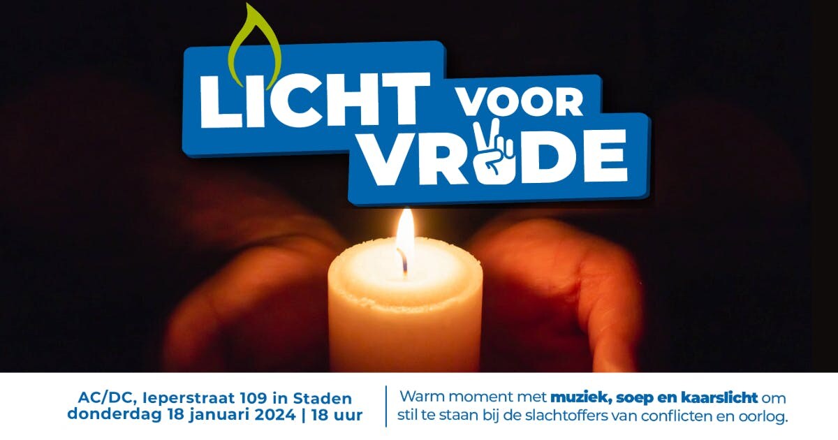 ‘Licht voor Vrede’ met gratis soep, kaarslicht en optreden in Staden ...