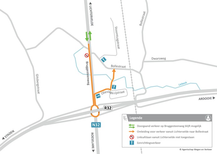 Kruispunt Bollestraat en Bruggesteenweg wordt aangepast | Hooglede | hln.be