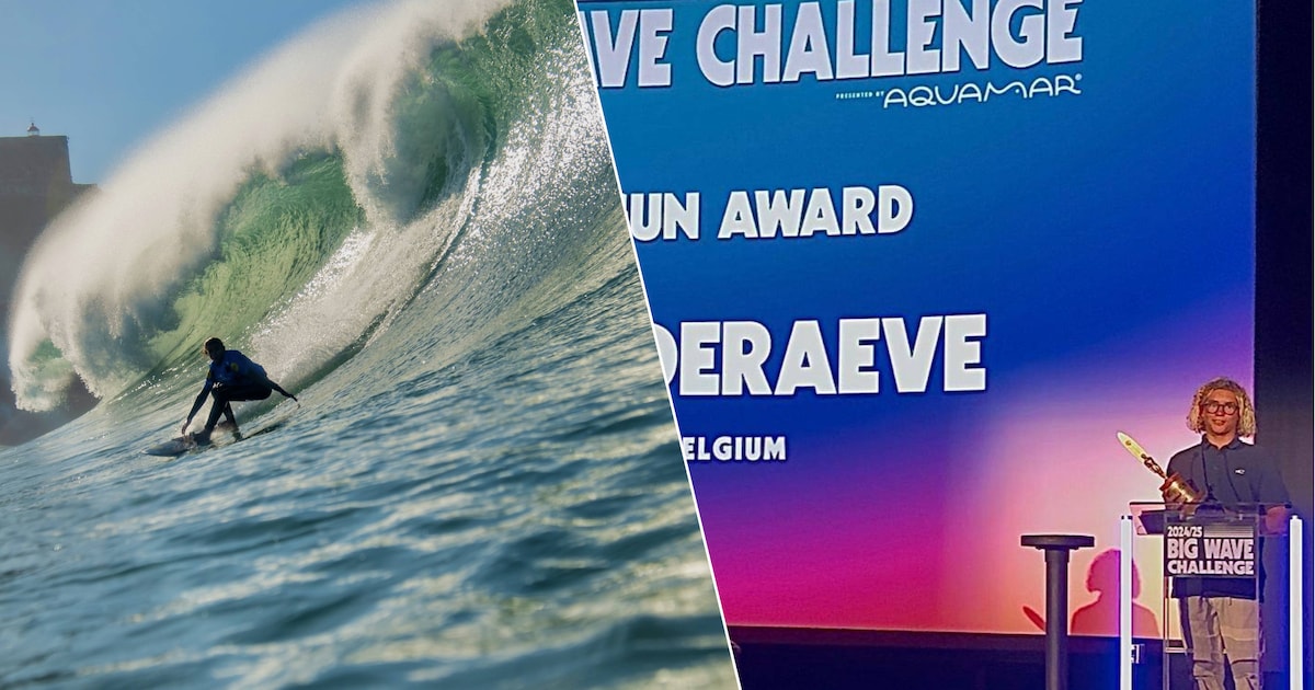 Kamiel (13) surft op 18 meter hoge golven en wint ‘Oscars van het ...