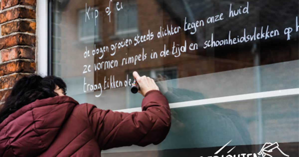 Laat eens een gedicht op je raam schrijven in Hasselt | Hasselt | HLN.be