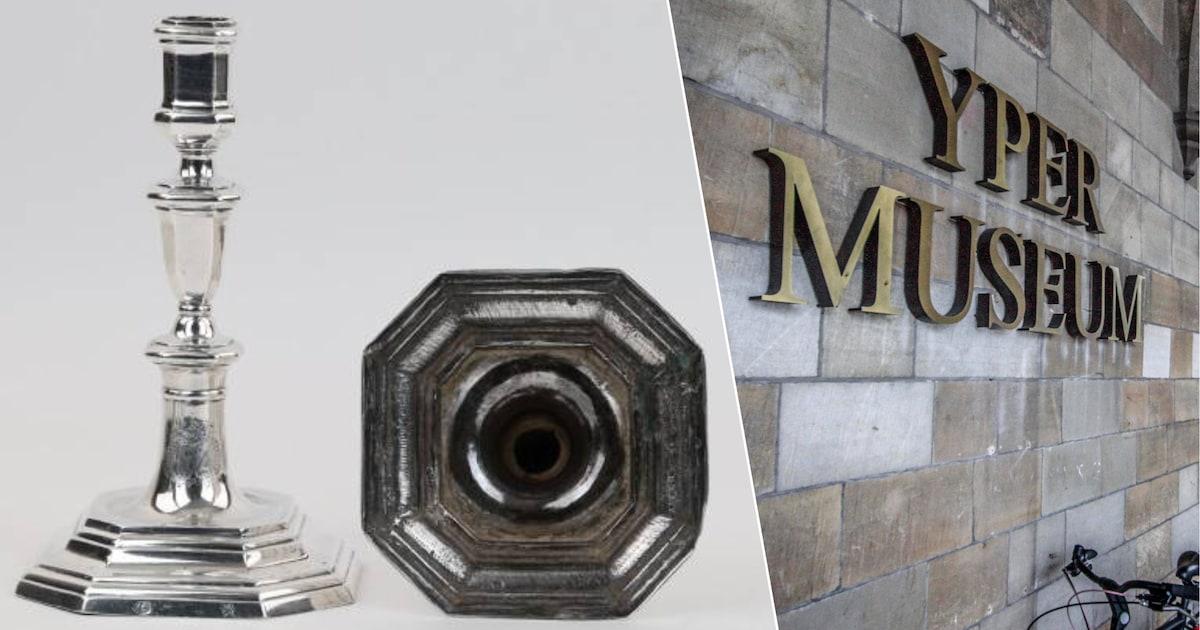 Mooie aanwinst voor het Yper Museum: twee zilveren kandelaars met ...
