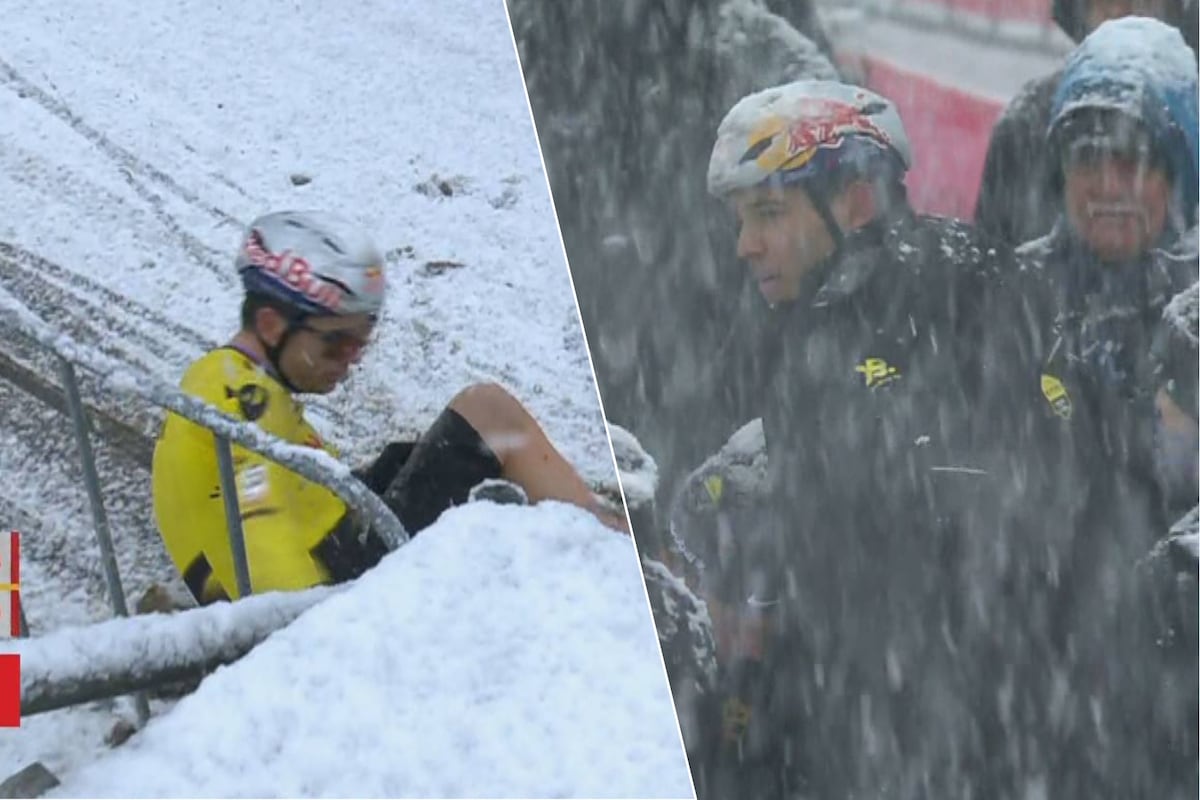 Anticlimax in Mol: Wout van Aert valt stevig en geeft met pijn op ...