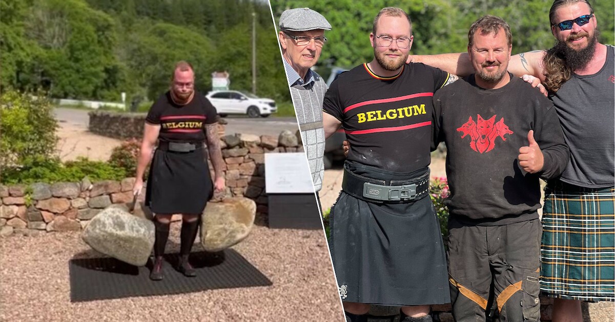 Yarni is eerste Belg die loodzware Dinnie Stones in Schotland kan ...