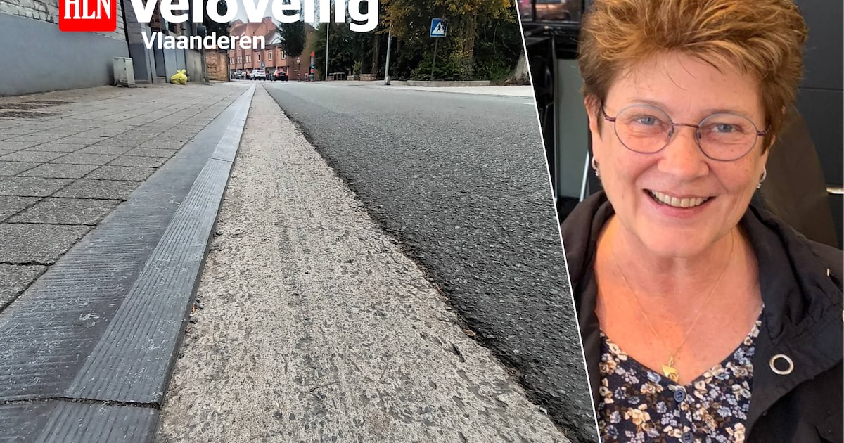Marian viel met haar fiets op de gladde boord tussen rijweg en trottoir ...