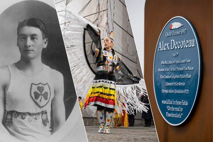 Inheemse Canadezen eren gesneuvelde voorvader Alex Decoteau (29) in de ...