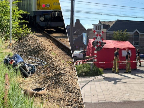 Bromfietser negeert rood licht en wordt aangereden door trein in ...