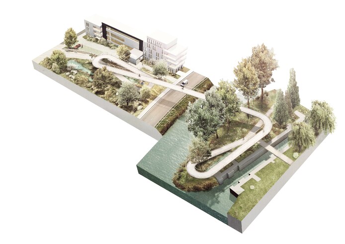 Indrukwekkende fiets- en wandelbrug van 200 meter verbindt oud en nieuw ...