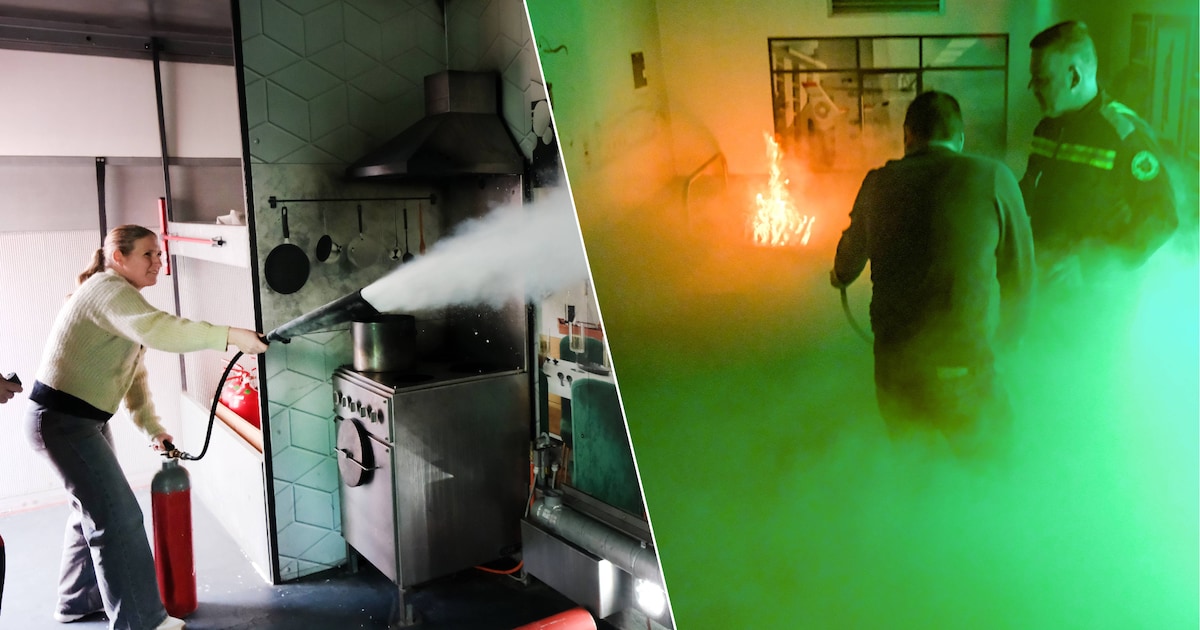 Restaurantpersoneel Dépot leert brand blussen: “Water op een brandende ...