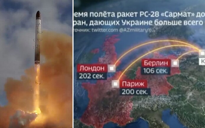 Russische staatstelevisie toont in hoeveel seconden nucleaire bom ...