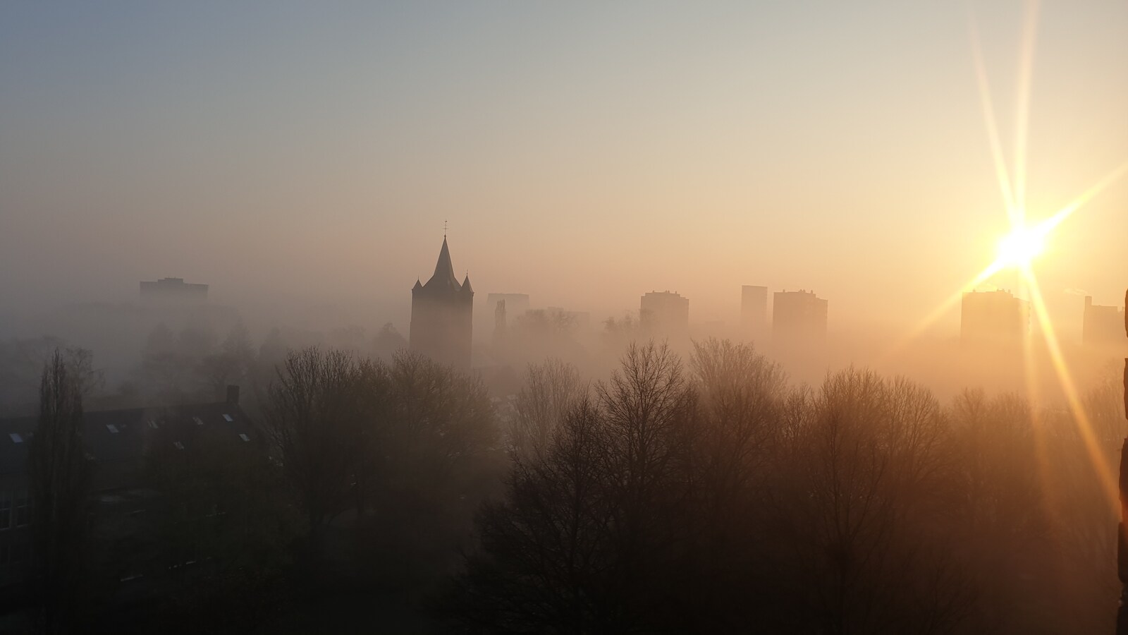 Opklaringen en lokaal nevel of mist in Temse in de nacht | Foto | hln.be