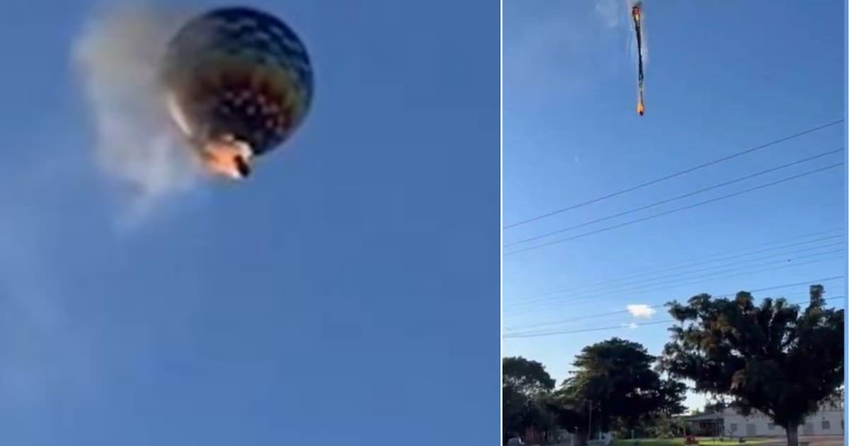 Beelden tonen moment waarop luchtballon met 21 passagiers in brand ...