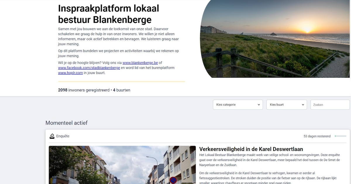 Lokaal bestuur Blankenberge lanceert publiek inspraakplatform | Blankenberge | HLN.be