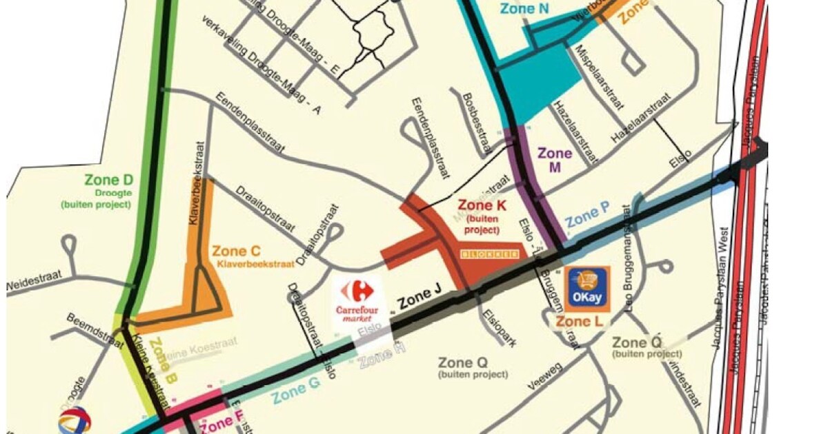 Tien fases en vijftien zones met elk hun eigen kleur | Evergem | HLN.be