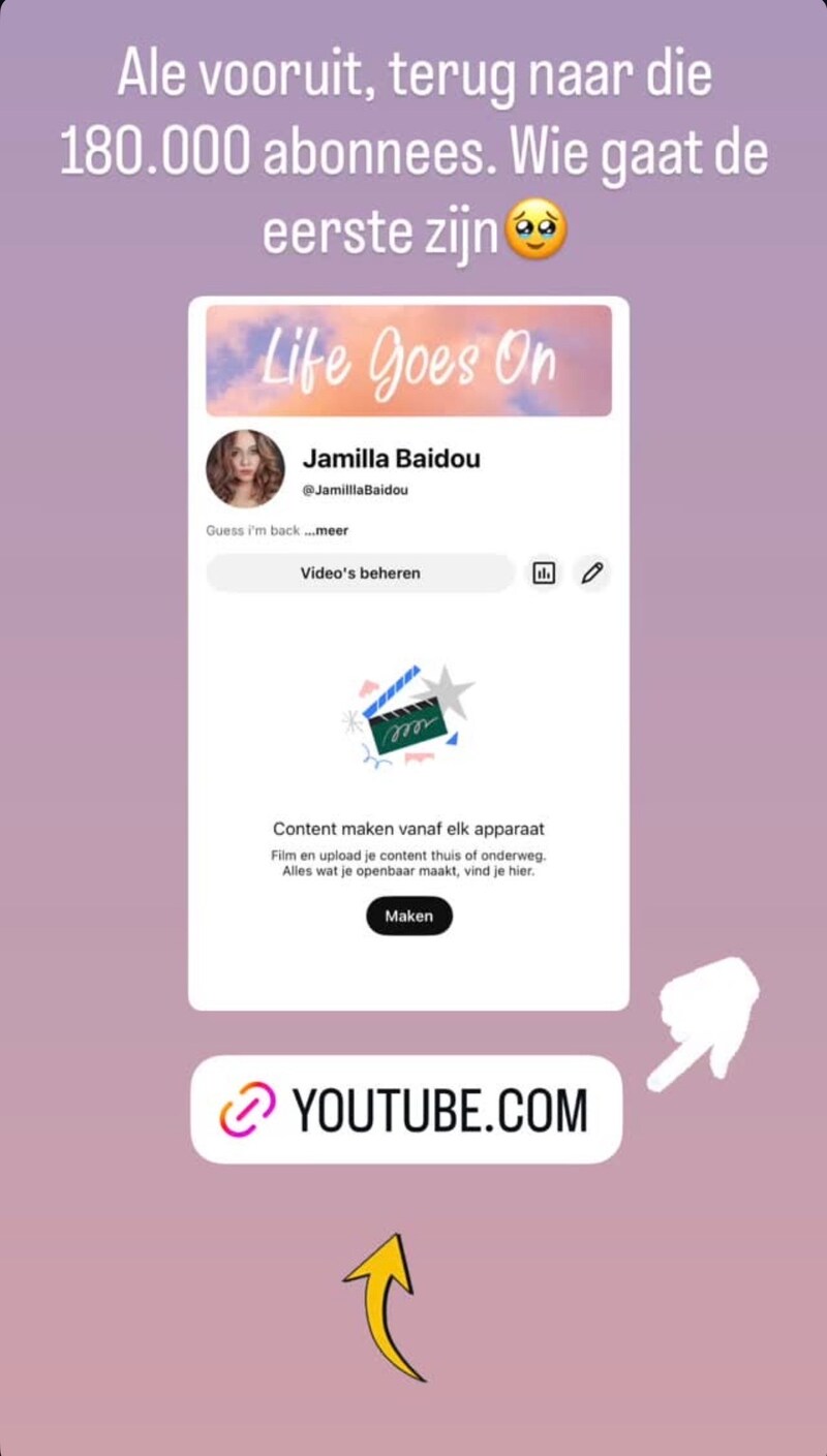Jamilla Baidou keert terug naar YouTube na omstreden livestream: “Op ...