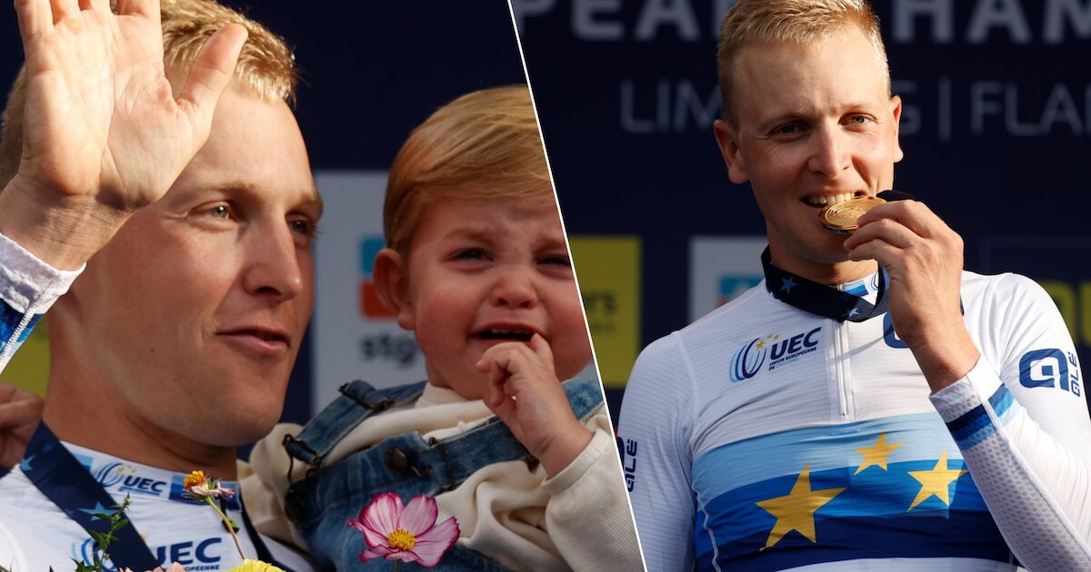 Tim Merlier kroont zich ondanks kettingproblemen tot Europees kampioen ...