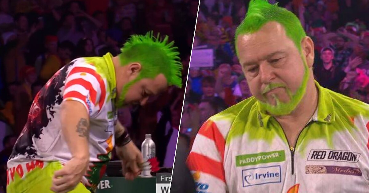 KIJK. Tweevoudig wereldkampioen Peter Wright, die geplaagd werd door ...