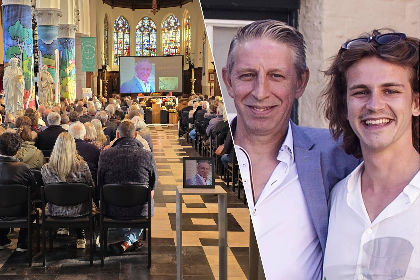 Zoon Ngonge (26) neemt pakkend afscheid van pa Ignace (54), chef van La ...