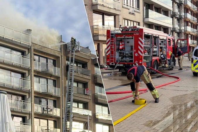 Brand op terras van flat op zevende verdieping zorgt voor rookpluim in ...