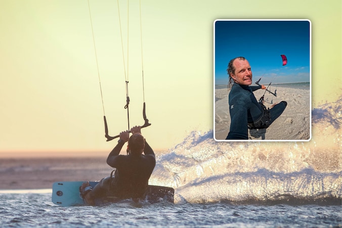 Koen Darras probeert dinsdag 17 uur onafgebroken te kitesurfen op de ...