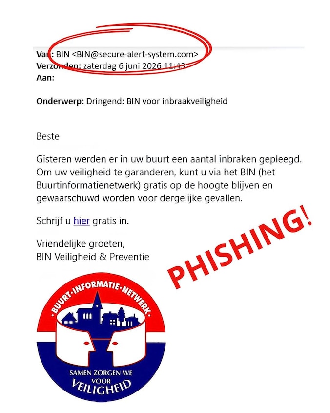Oplichters versturen frauduleuze mails na reeks inbraken, politie ...