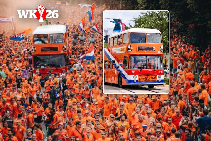 Een rijdend icoon van Oranje: hoe stokoude dubbeldekker die langs ...