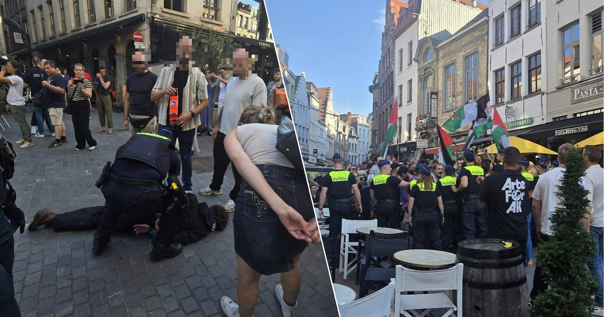 Tien actievoerders opgepakt tijdens protest tegen Israëlische vlag aan ...