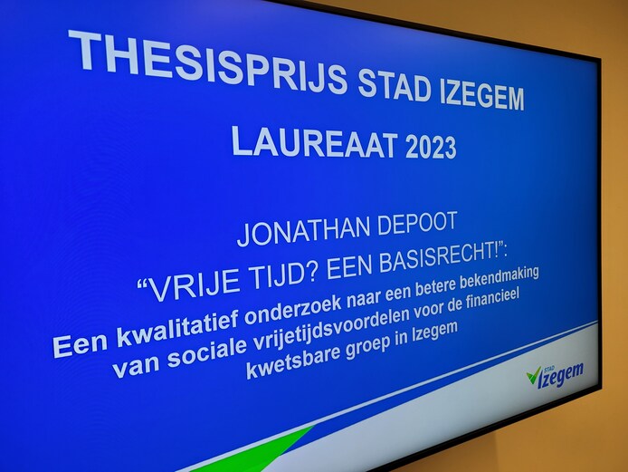 Stad Izegem reikt voor derde keer thesisprijs uit | Izegem | hln.be