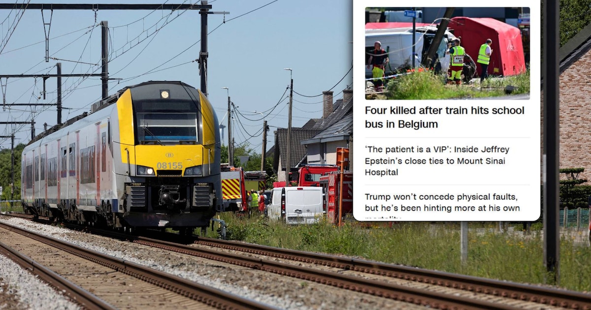 Hele wereld leeft mee: ongeval met schoolbusje en trein wordt gevolgd ...