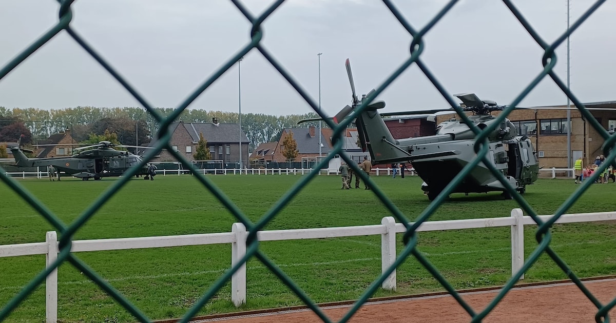 En dan landt de Belgische luchtmacht op het voetbalveld: “Verbroedering ...