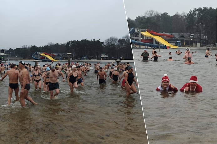 KIJK. Slecht weer houdt ijsberen niet tegen tijdens nieuwjaarsduik ...