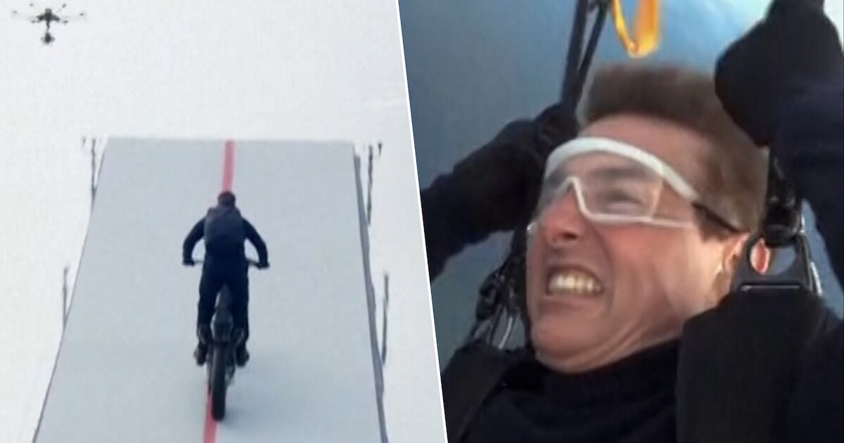 Een sprong van een klif mét brommer: Tom Cruise toont zijn gekste stunt ...