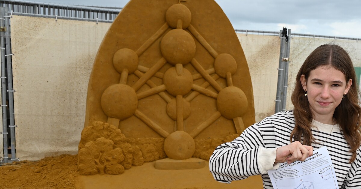 Yente (14) wint de ontwerpwedstrijd op Zandsculpturenfestival ...
