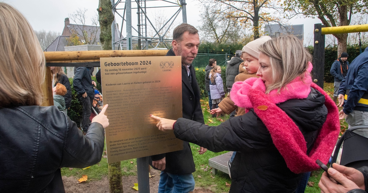 Geboorteboom voor 127 baby’s geplant op speelplein in Kalken | Laarne | HLN.be