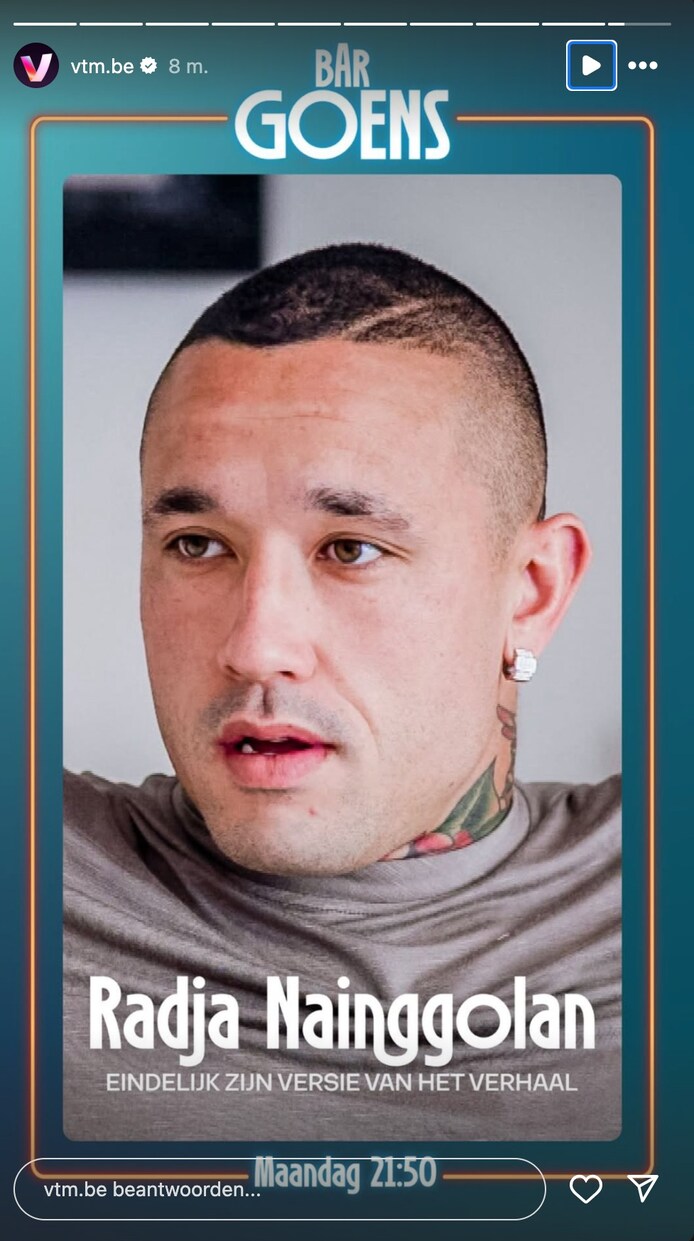 ‘Bar Goens’ verwelkomt Radja Nainggolan als eerste gast: “Eindelijk ...