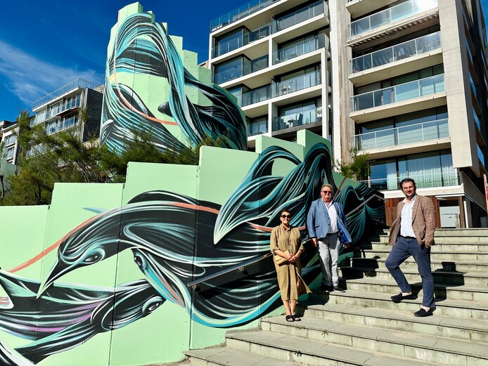 Bekende Portugese straatkunstenaar geeft saaie zuil kleurrijke make ...