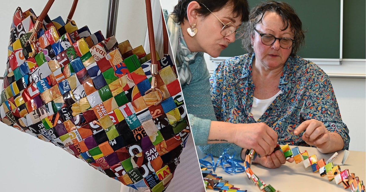KIJK. Miranda leert cursisten hippe handtassen maken... met lege ...
