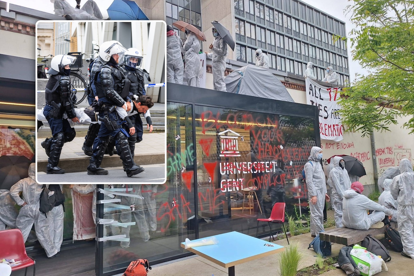 Parket onderzoekt incidenten bij pro-Palestijnse bezetting UGent | Foto ...