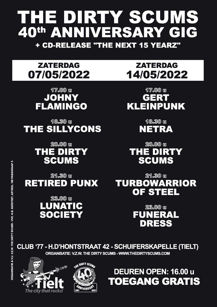Dirty Scums vieren veertigste verjaardag met nieuwe plaat en optredens ...