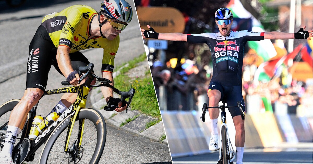 Een gemiste kans voor Wout van Aert: Nico Denz wint overgangsetappe na tactisch steekspel | Giro ...