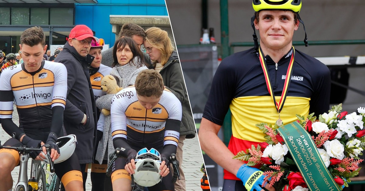Familie en ploegmakkers eren overleden wielrenner Jonas (24) met minuut stilte op Zuidkempense ...