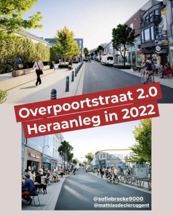 Zo zal Overpoort 2.0 eruitzien: terrassen, alleen nog busverkeer, en zelfs bomen op komst | Gent ...